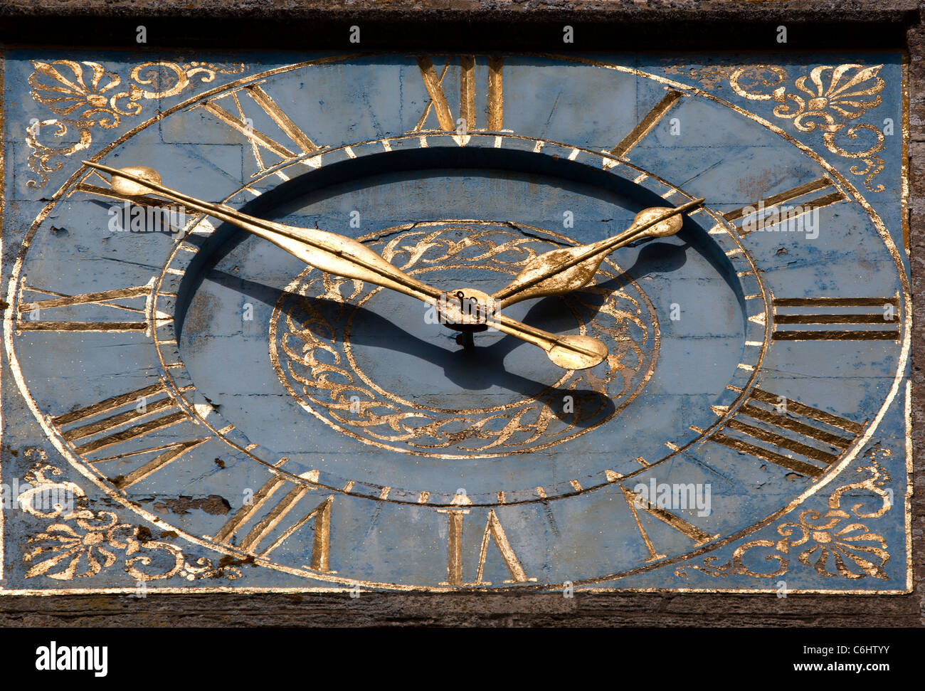 Clock Face on The Church of St Mary Steeple Ashton Stock Photo - Alamy