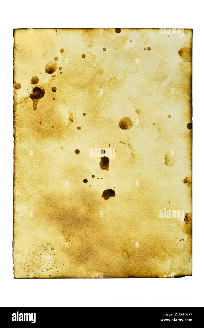 Old paper with stains isolated over the white background Stock Photo ...