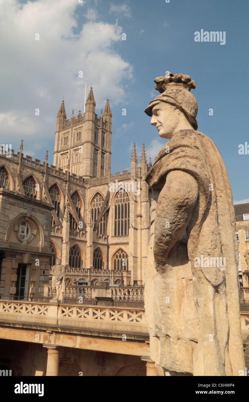 Statue of Ostorius Scapula, Governor with Bath Abbey behind, from the ...