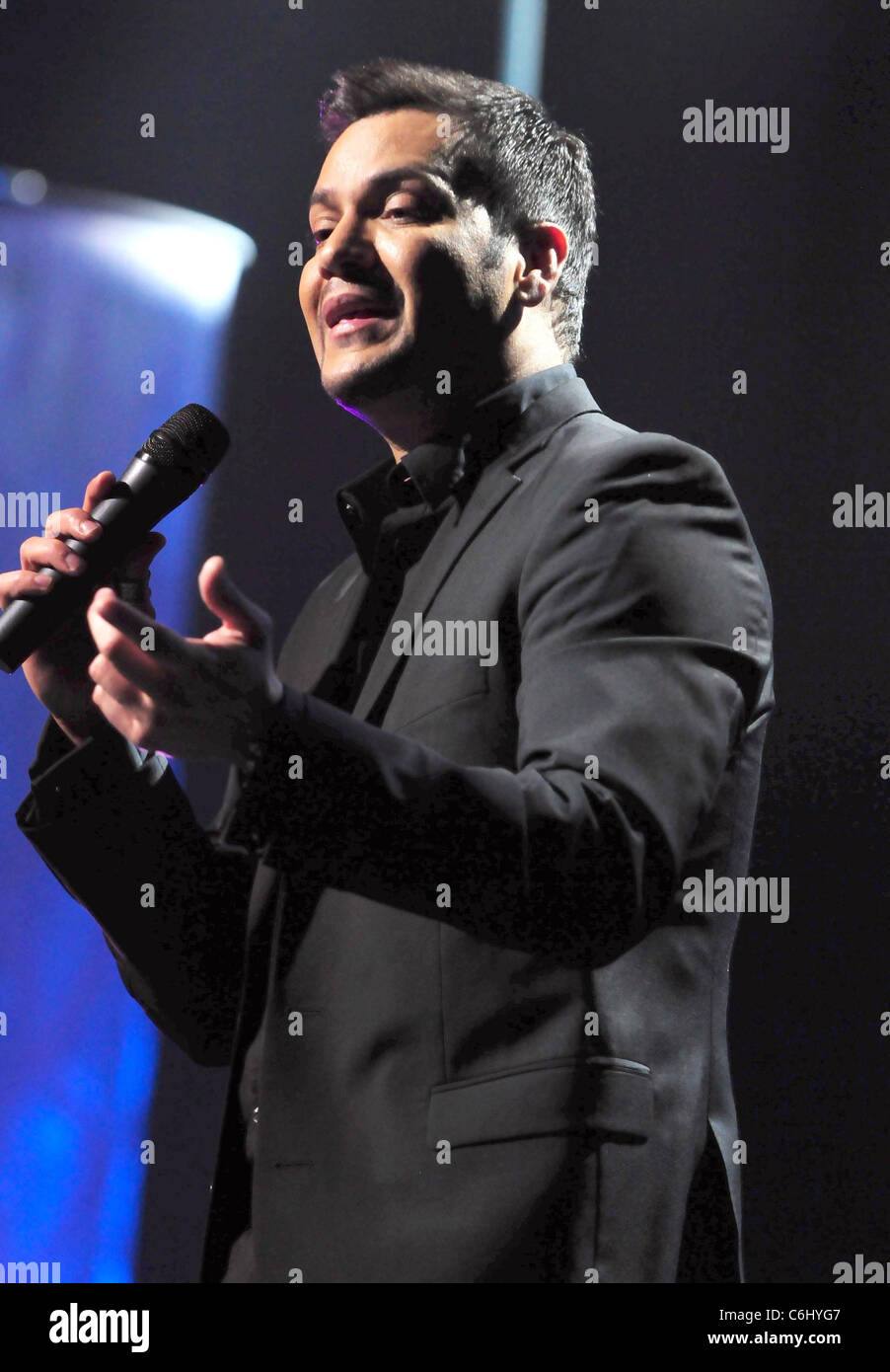 Singer Victor Manuel performs on stage at the James L Knight Center ...