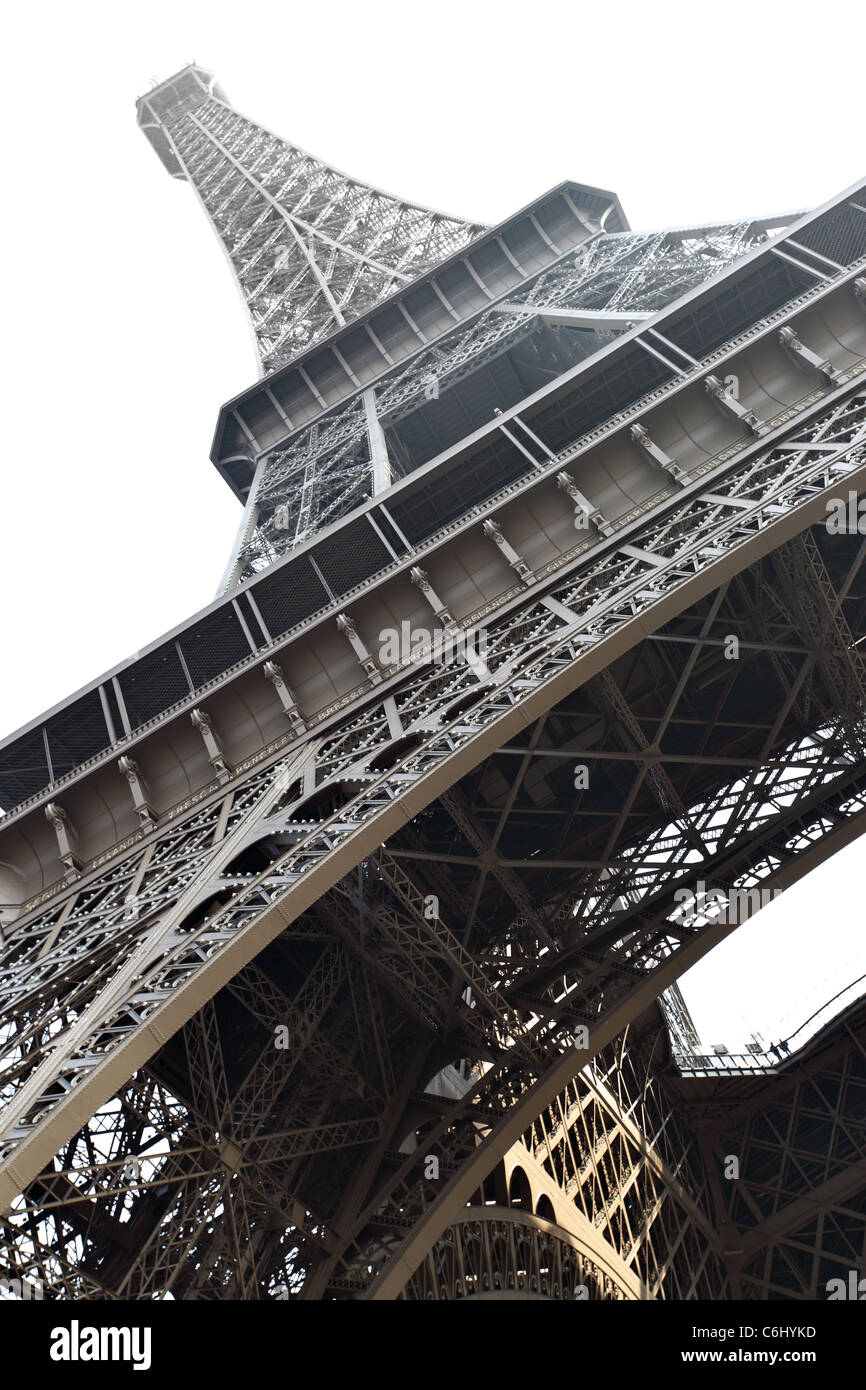 Eiffel tower isolated over the white background, Paris, France Stock ...