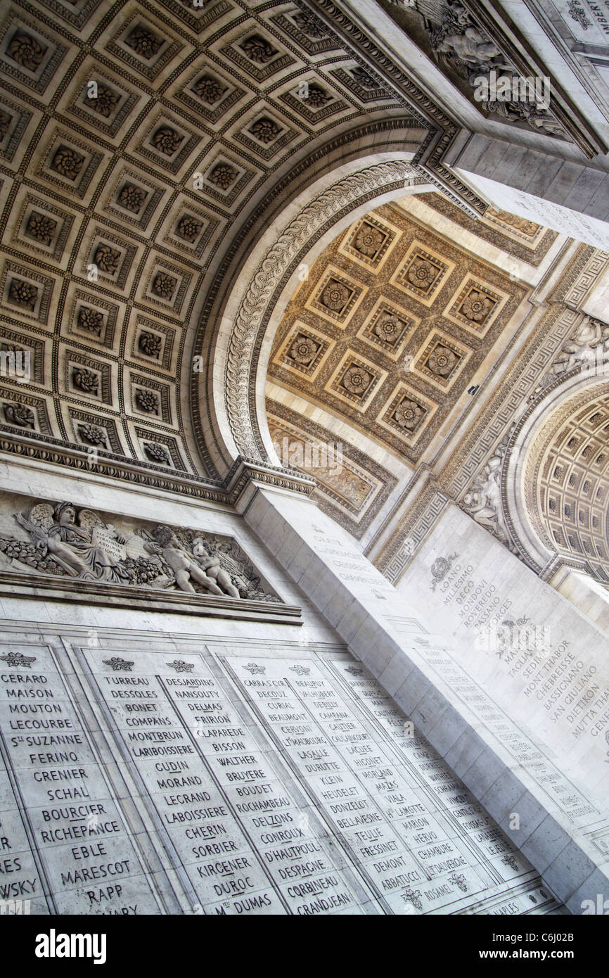 Inside of The Triumphal Arch, Paris, France Stock Photo - Alamy
