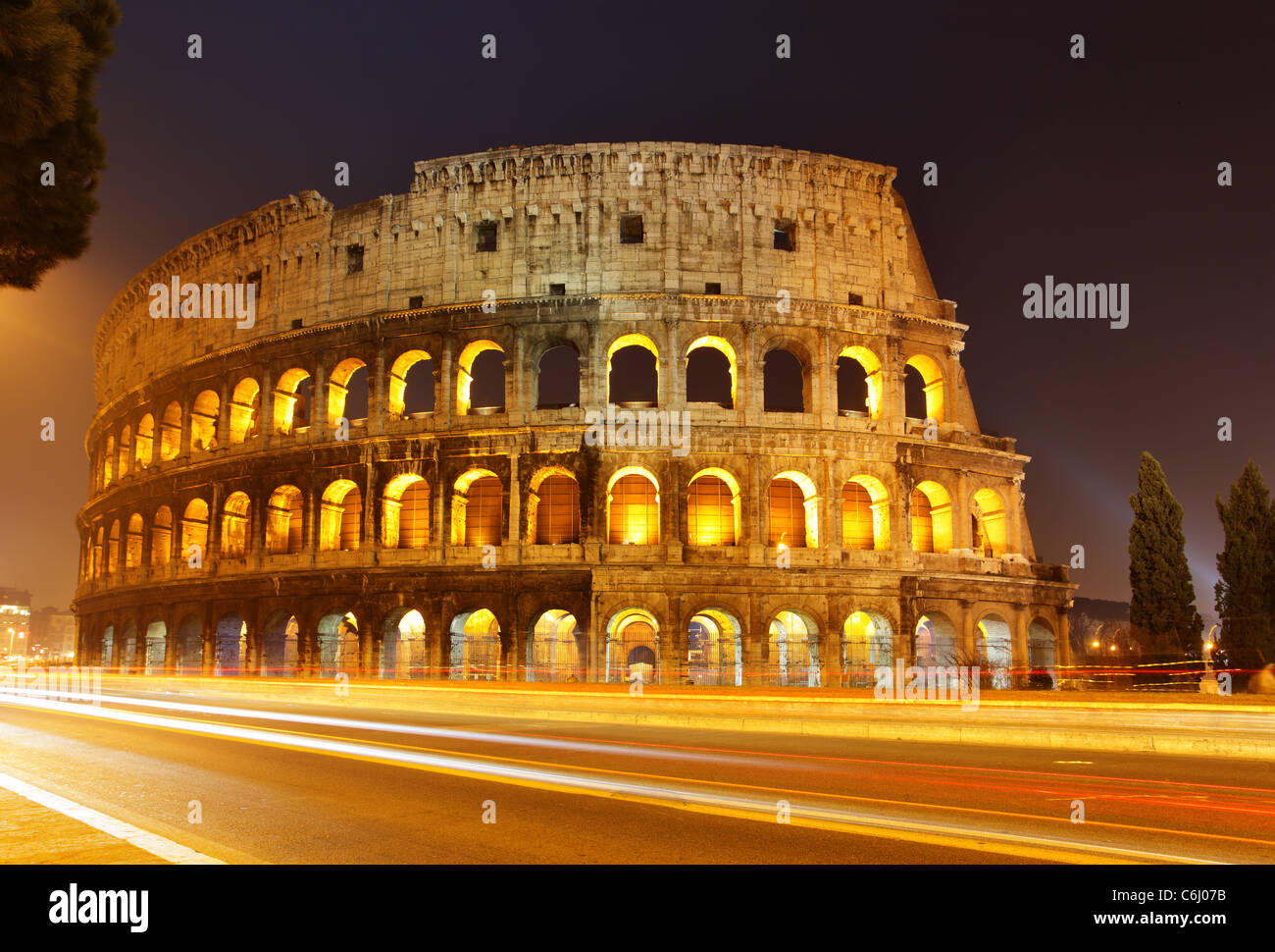 The Colosseum at night, Rome, Italy Stock Photo - Alamy