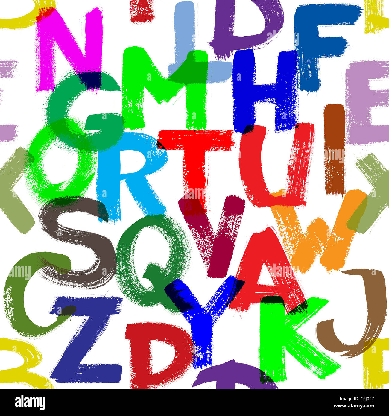 Seamless pattern - Colorful alphabet over white background Stock Photo ...