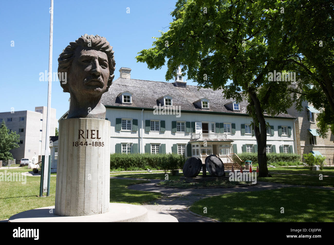 louis riel sculpture outside former grey sisters convent now musee de ...