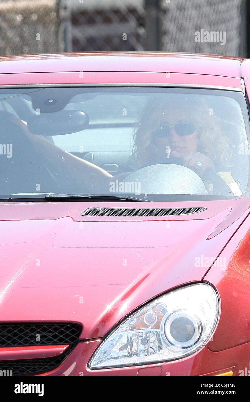 Cameron Diaz driving a Mercedez while filming a on location for her new ...