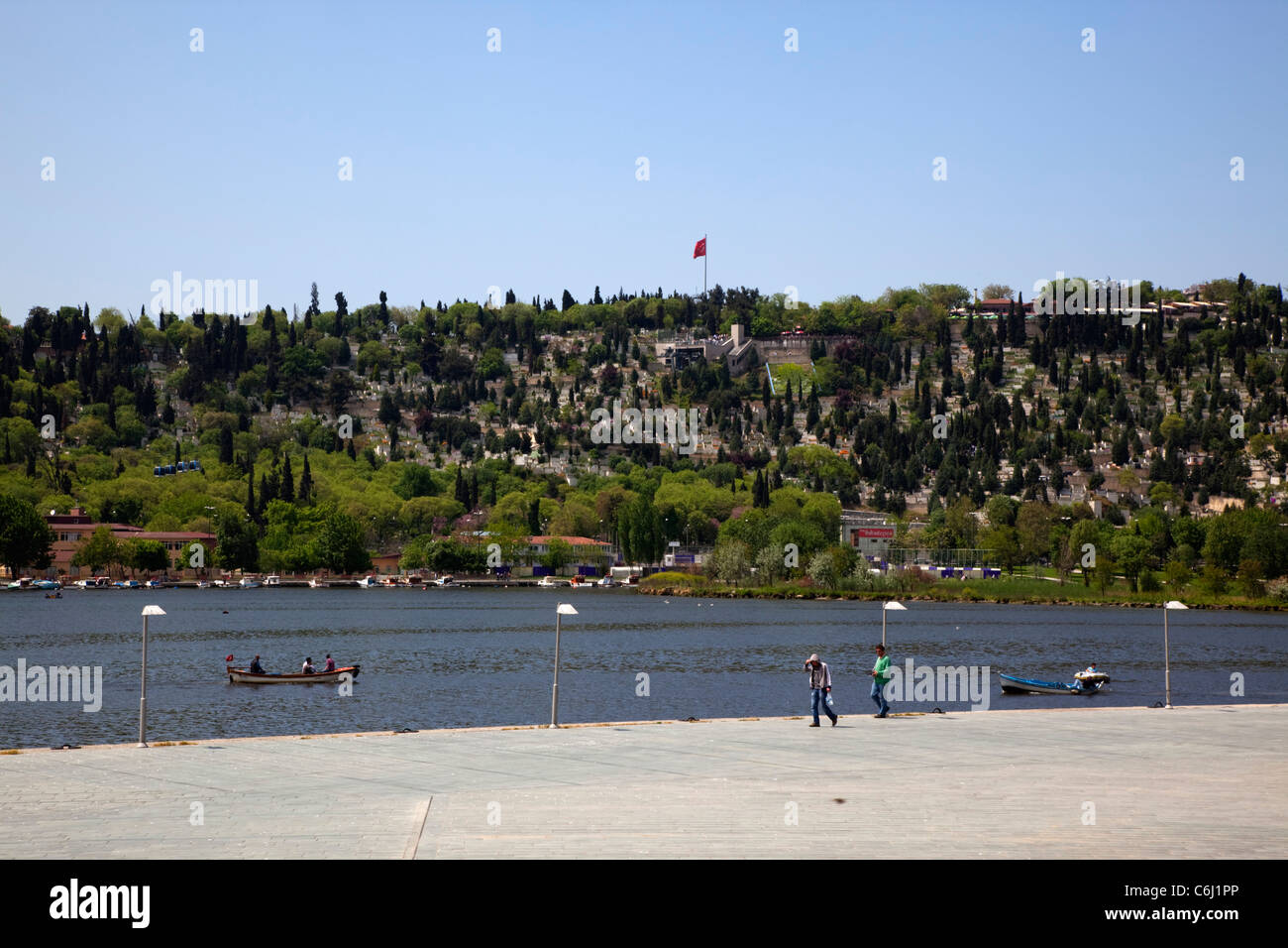 Turkey, Istanbul, Golden Horn, view across water from the Halic ...