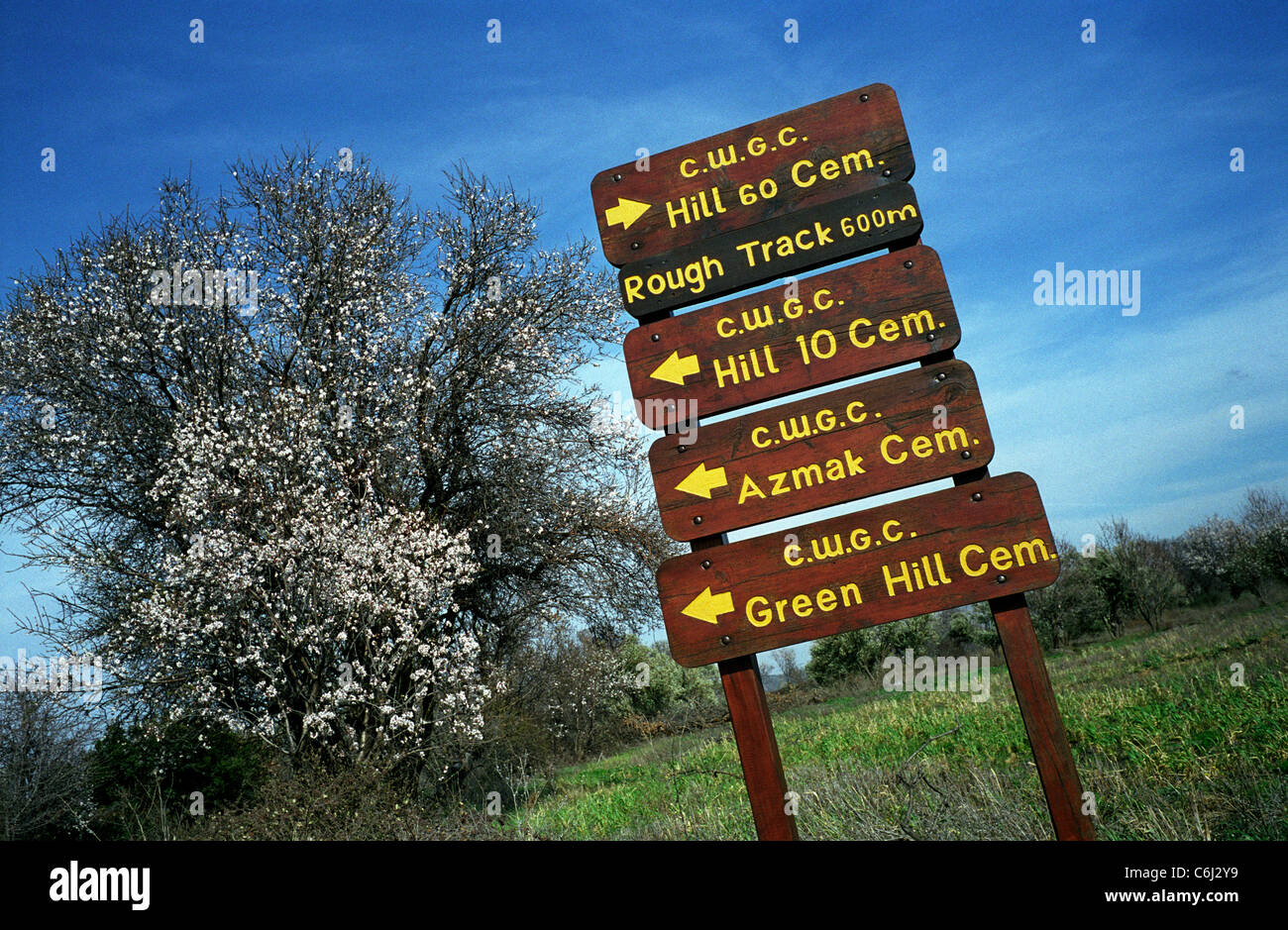 CWGC signpost, Gallipoli Battlefield Turkey from 1915 campaign ...