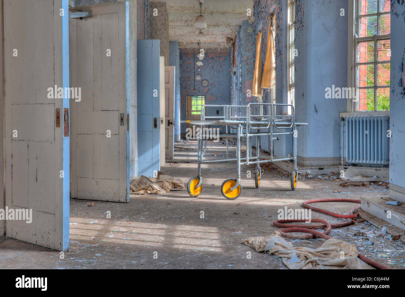 Abandoned Hospital Trolley in the Corridor of a Lunatic Asylum Ward in ...