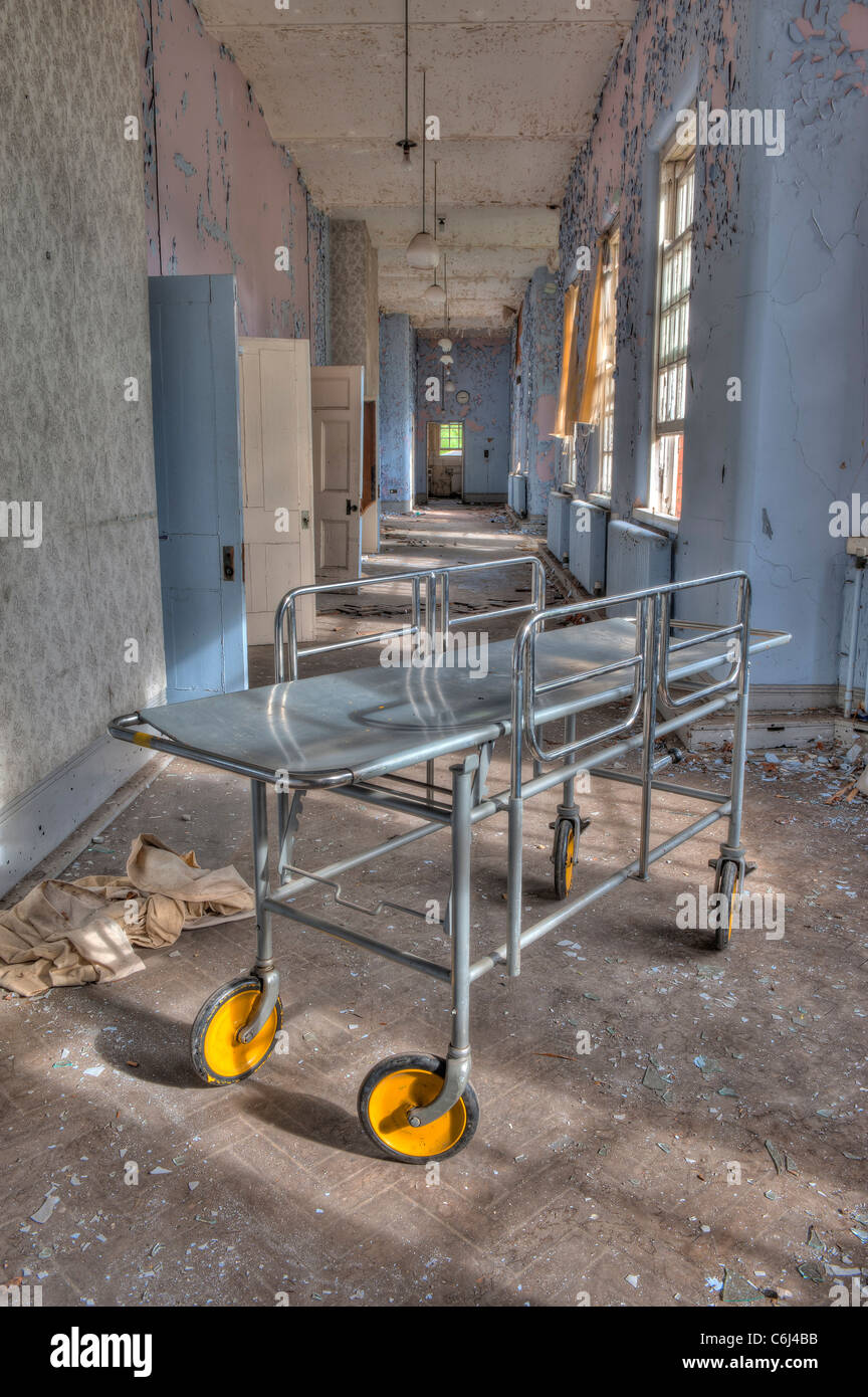 Abandoned Hospital Trolley in the Corridor of a Lunatic Asylum Ward in ...