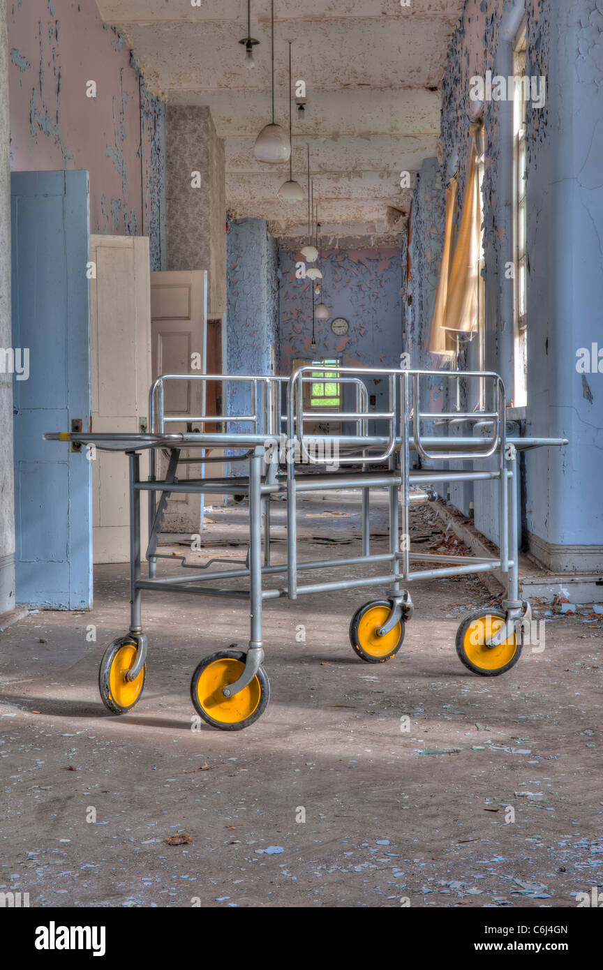 Abandoned Hospital Trolley in the Corridor of a Lunatic Asylum Ward in ...