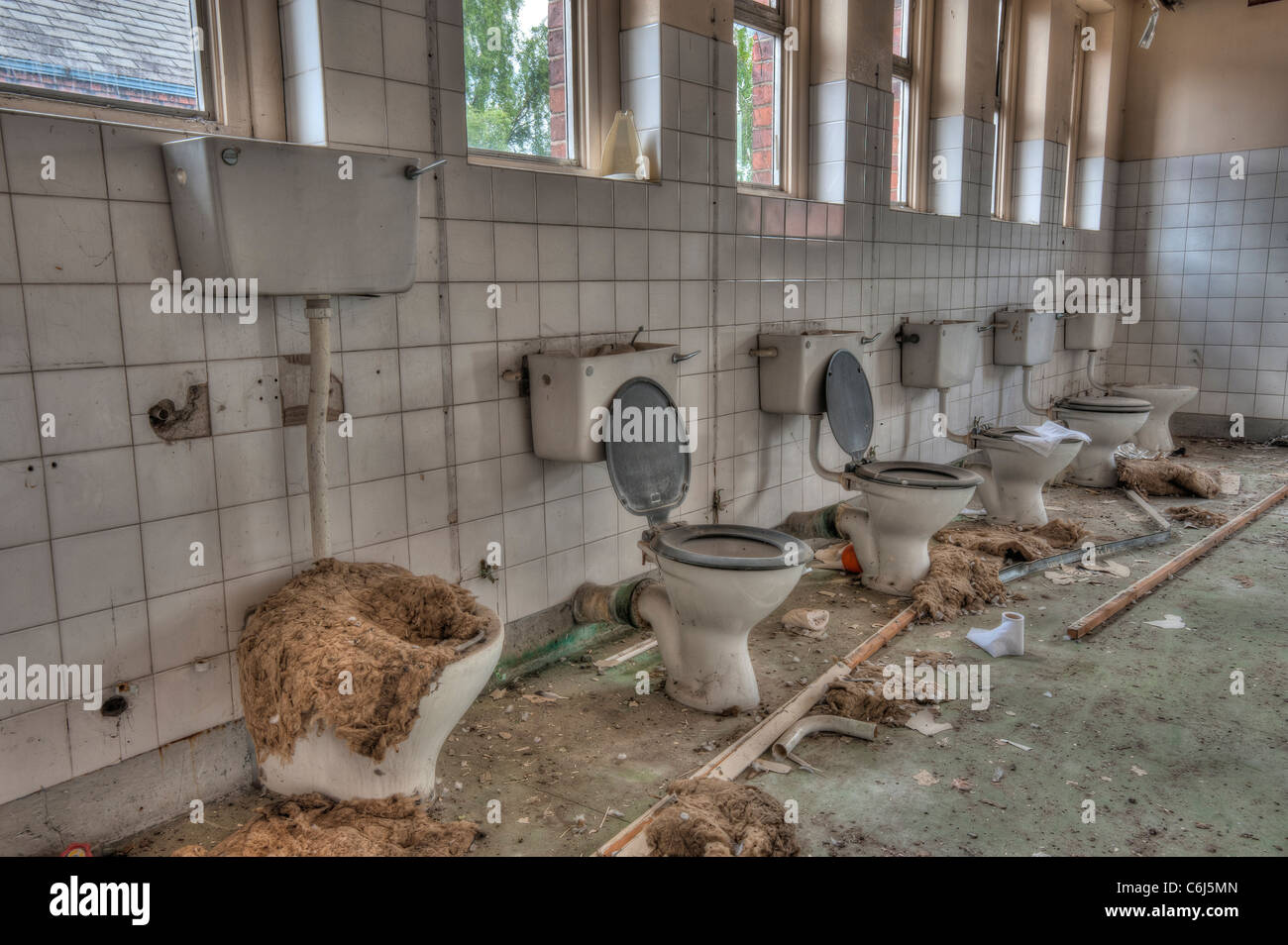 Vandalized Toilets in the Lunatic Asylum Wing of a Derelict Hospital ...