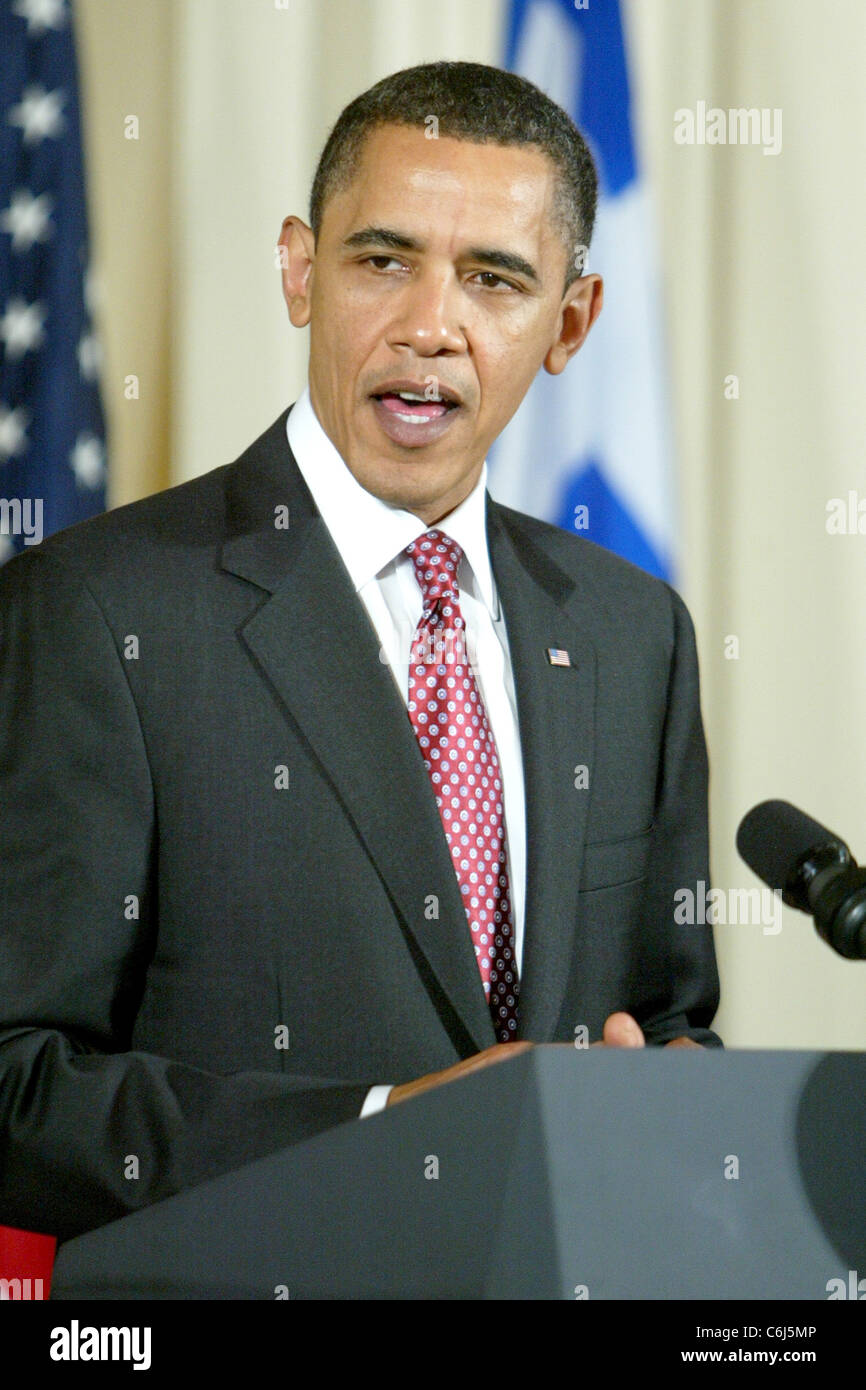 US President Barack Obama speaks during an event celebrating Greek ...