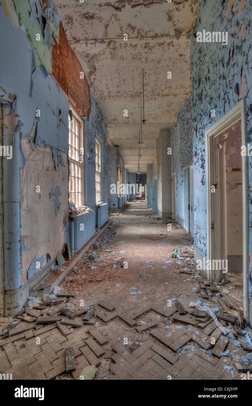 Corridor in the Lunatic Asylum Wing of a Derelict Hospital Stock Photo ...