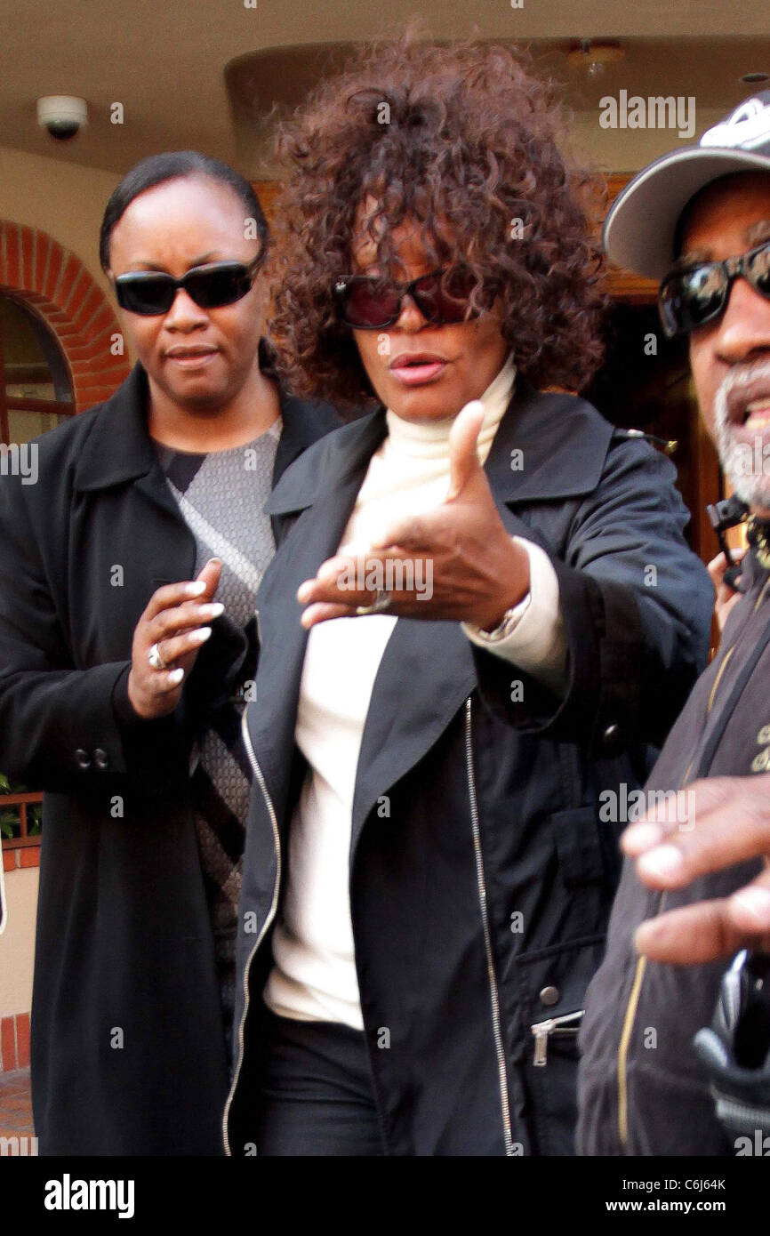 Whitney Houston leaving a medical building in Beverly Hills Los Angeles ...