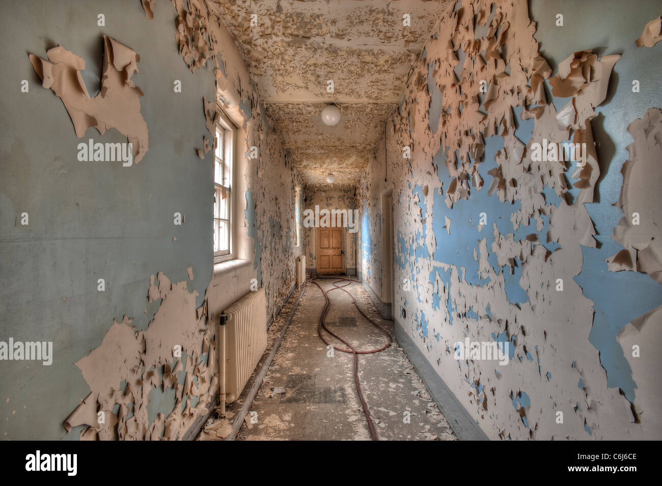 Corridor in the Lunatic Asylum Wing of a Derelict Hospital Stock Photo ...