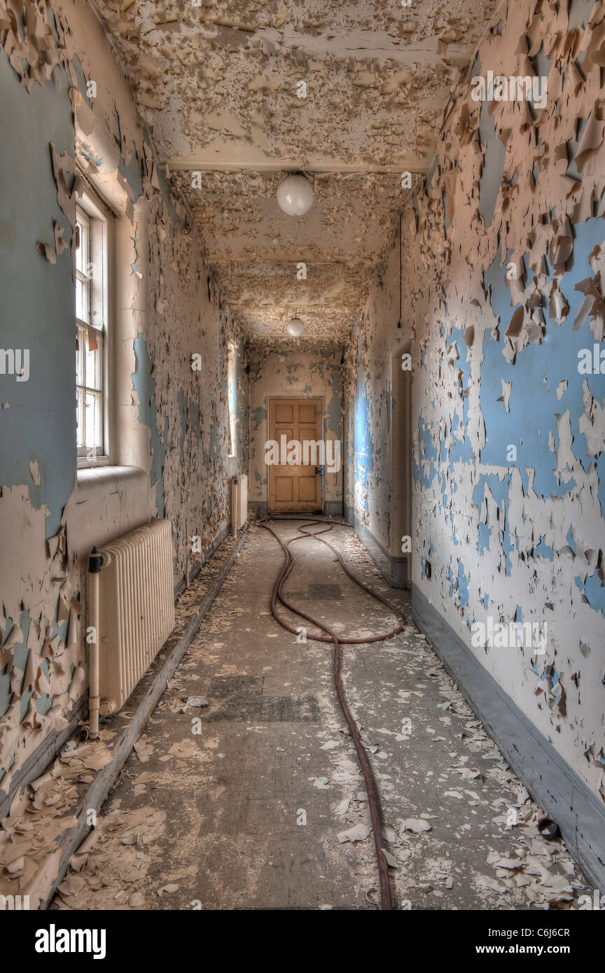 Corridor in the Lunatic Asylum Wing of a Derelict Hospital Stock Photo ...
