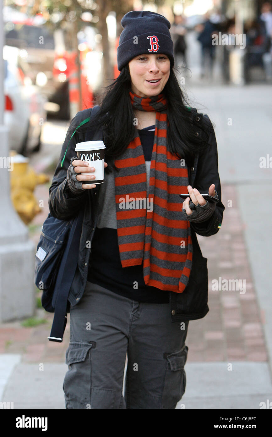 Sarah Silverman sporting a Boston Red Sox knitted ski hat while leaving ...