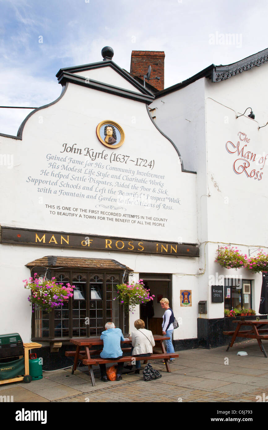 Man of Ross Inn Ross on Wye Herefordshire England Stock Photo - Alamy
