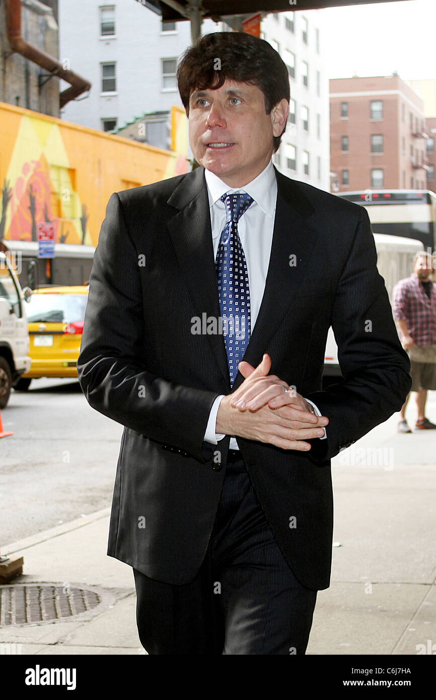 Rod Blagojevich outside the Ed Sullivan Theatre for the 'Late Show With ...