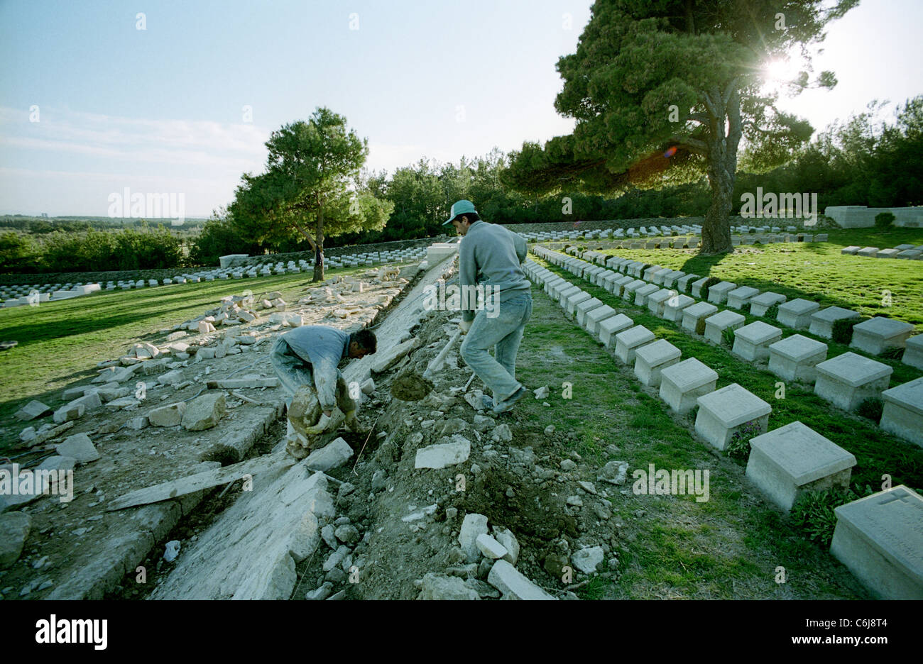 Twelve Tree Copse cemetery, Gallipoli Battlefield Turkey from 1915 ...