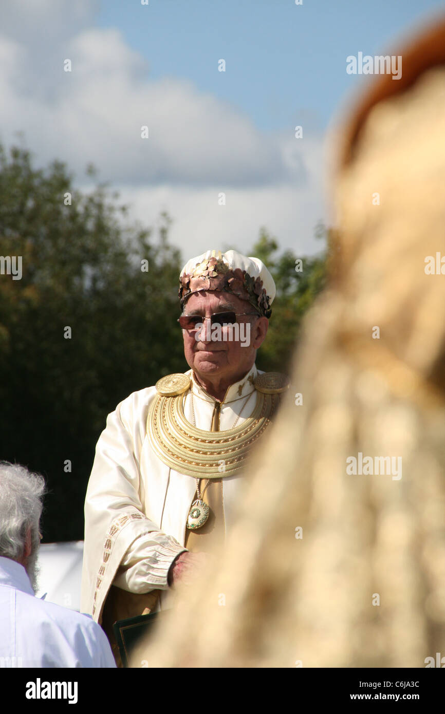 scene of the gorsedd of the bards at the the welsh national eisteddfod ...
