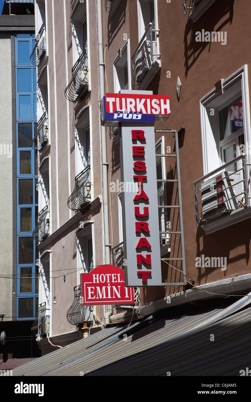 Turkey, Istanbul, Sirkeci, restaurant sign Stock Photo - Alamy