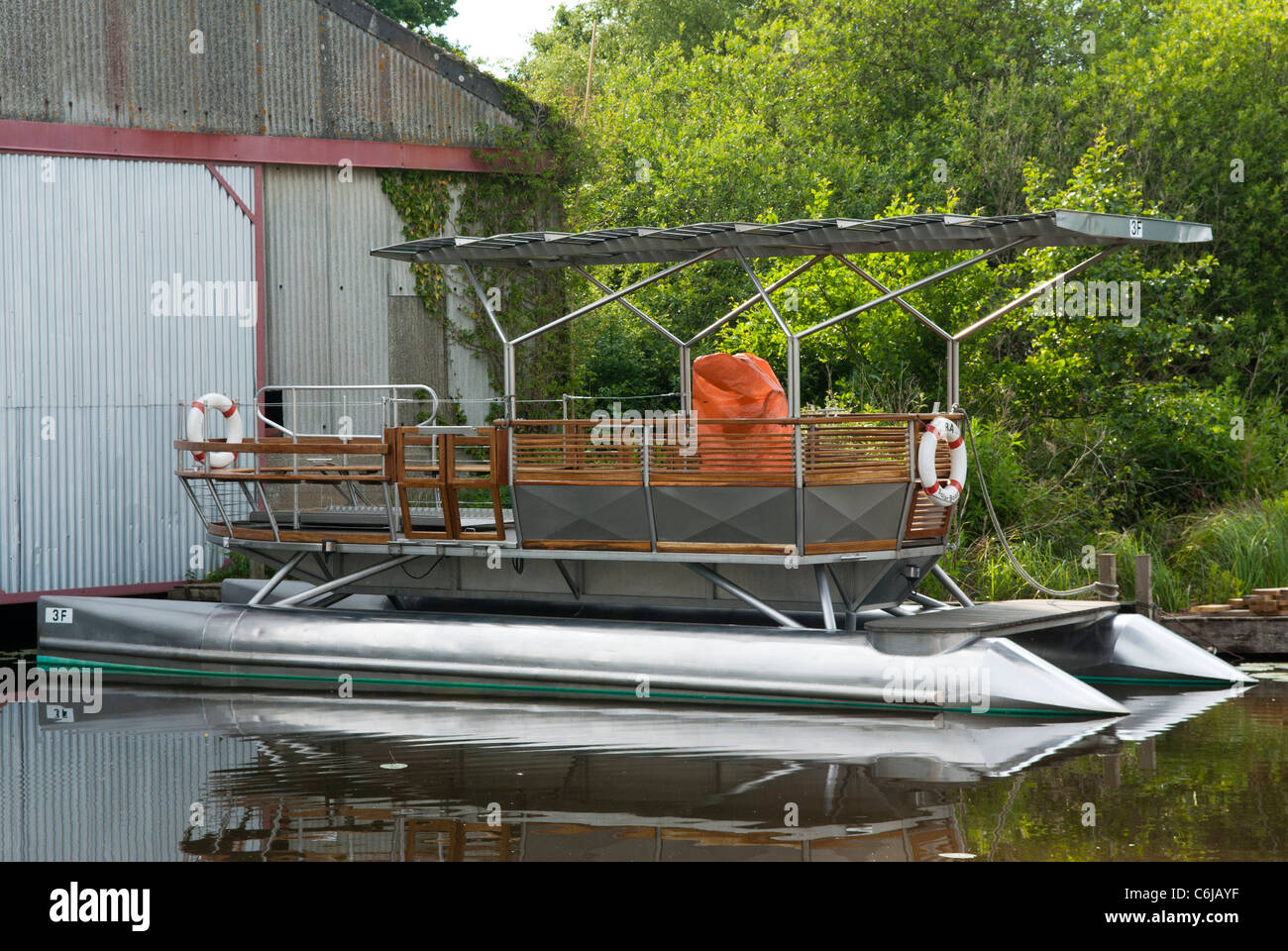 Ra, solar powered boat, Barton Broad, Norfolk, England Stock Photo - Alamy