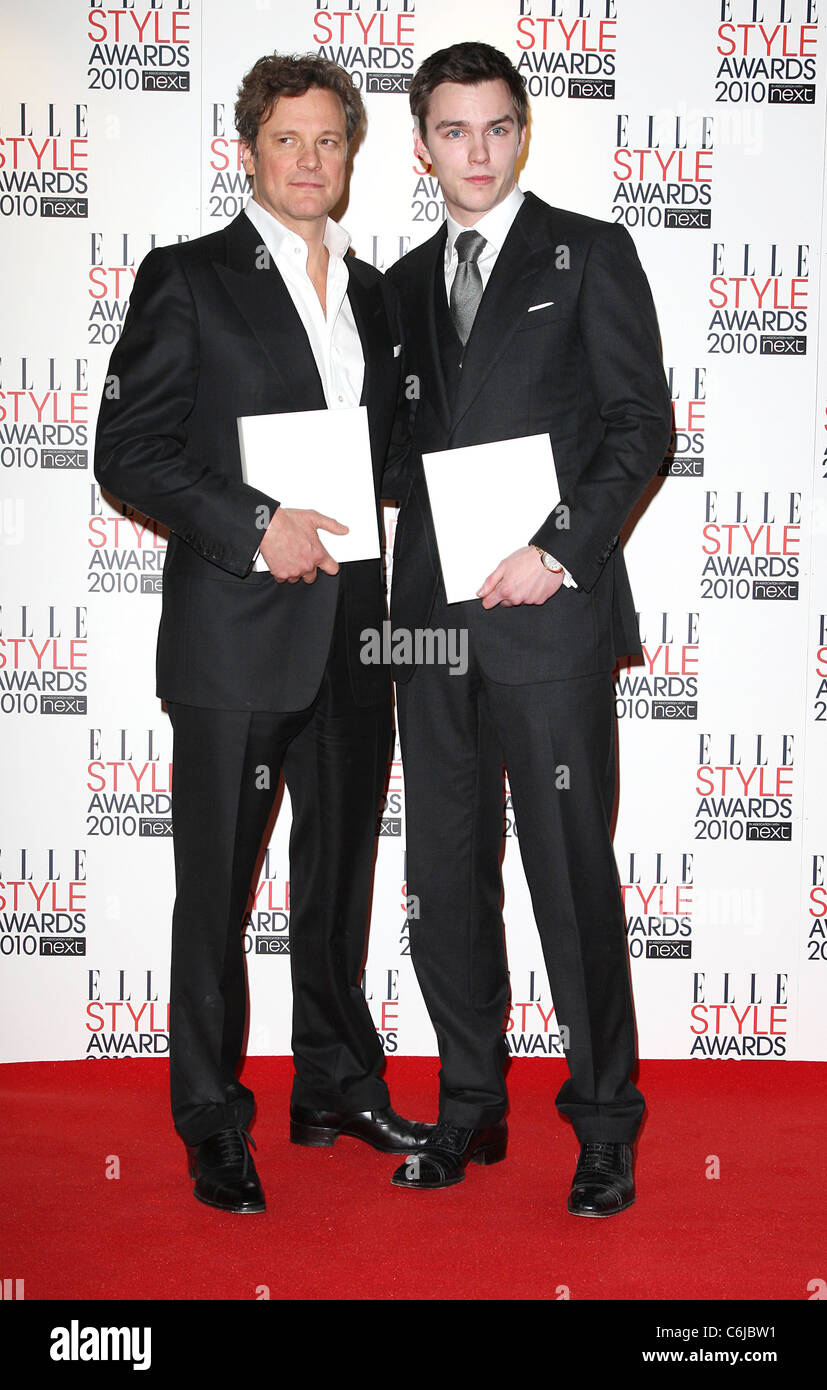 Colin Firth, winner of Best Actor, presented by Nicholas Hoult The ELLE ...