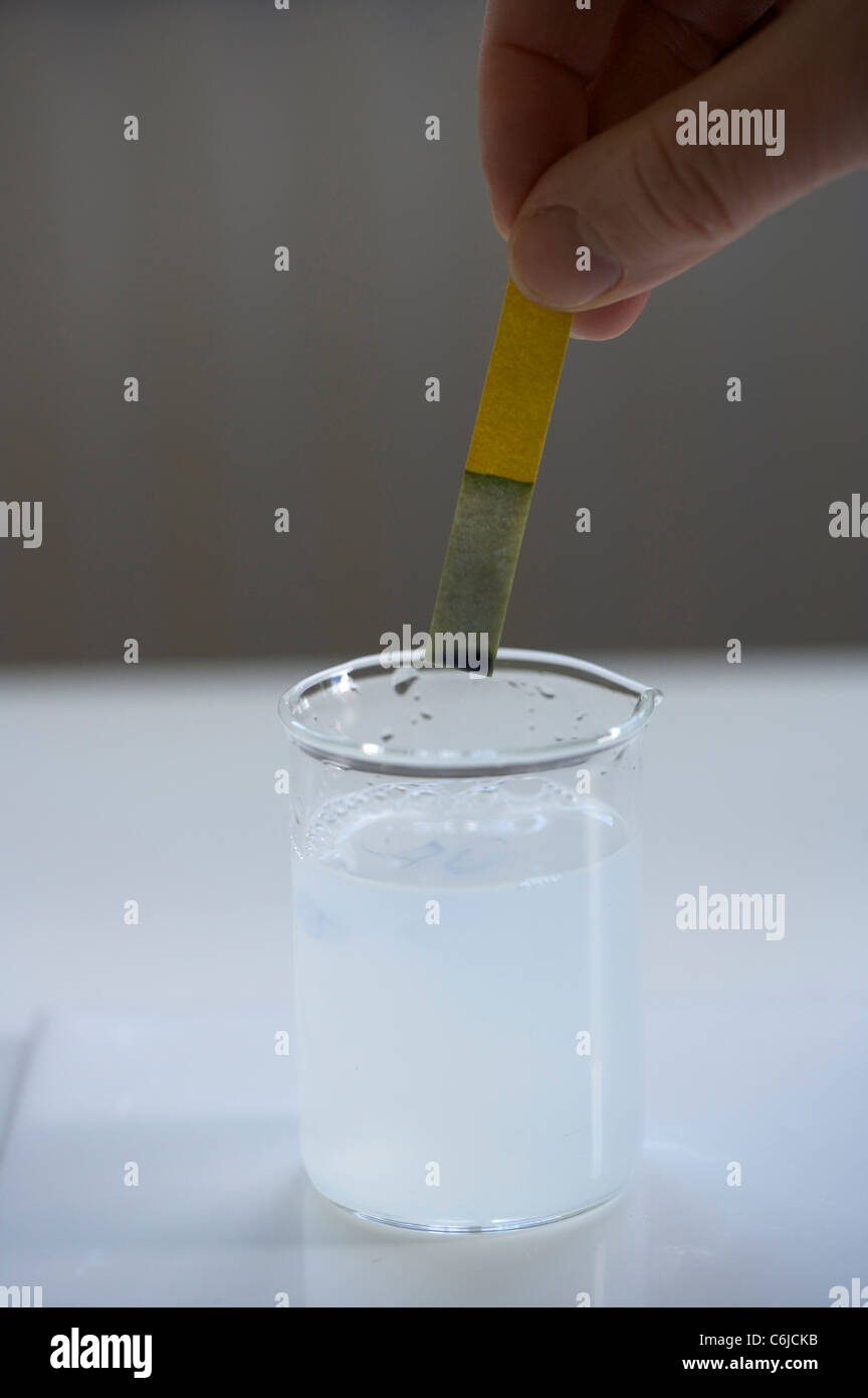 pH test using indicator paper - neutral pH 7 Stock Photo - Alamy