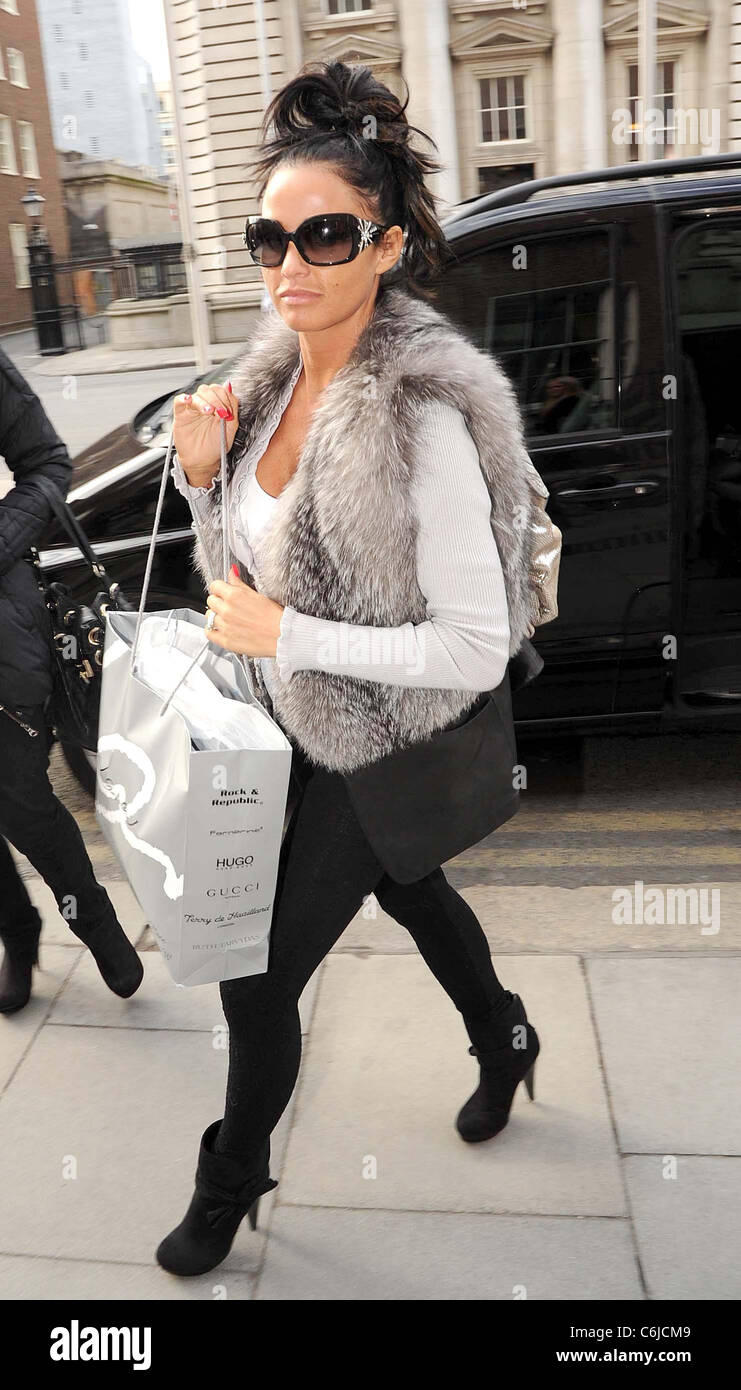 Katie Price aka Jordan arriving at The Merrion Hotel after stopping off ...