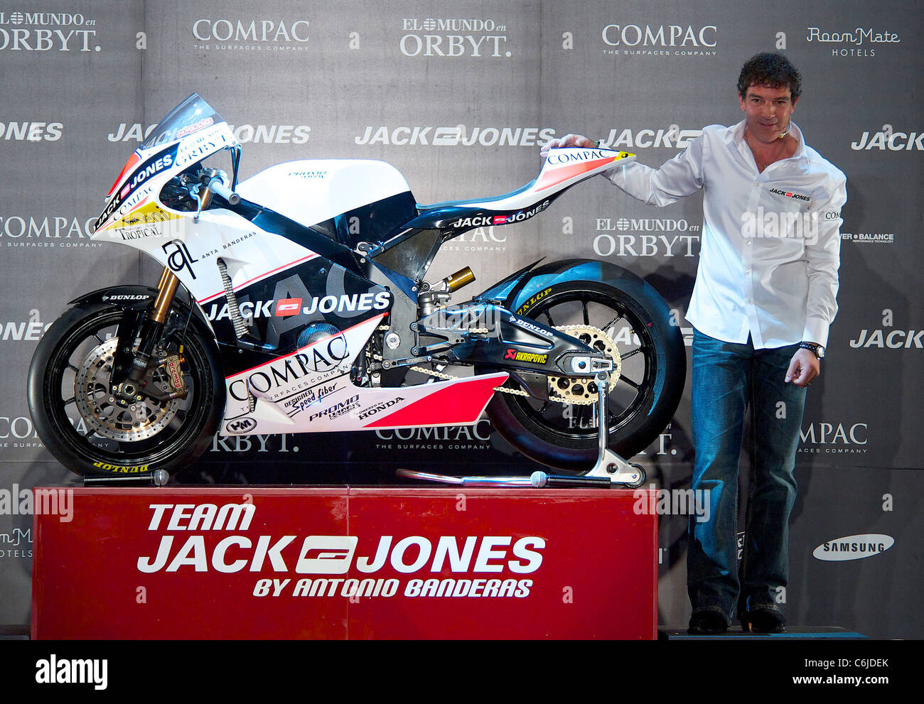 Actor Antonio Banderas presents 'Jack Jones' Racing Team at the Compac ...
