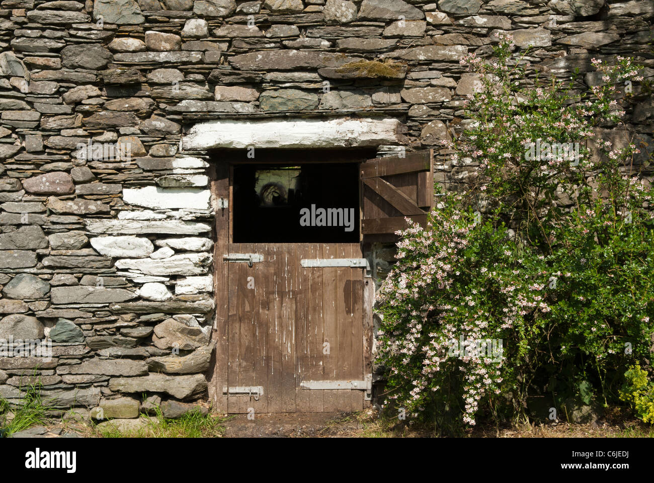 Old barn door, Watendlath, Lake District National Park, Cumbria ...
