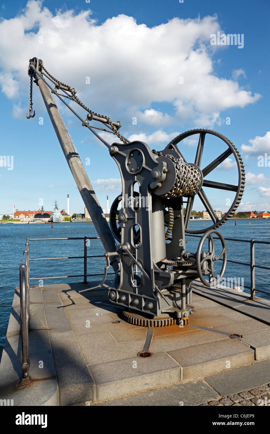 Old manual slewing crane for loading and discharging at the old custom ...