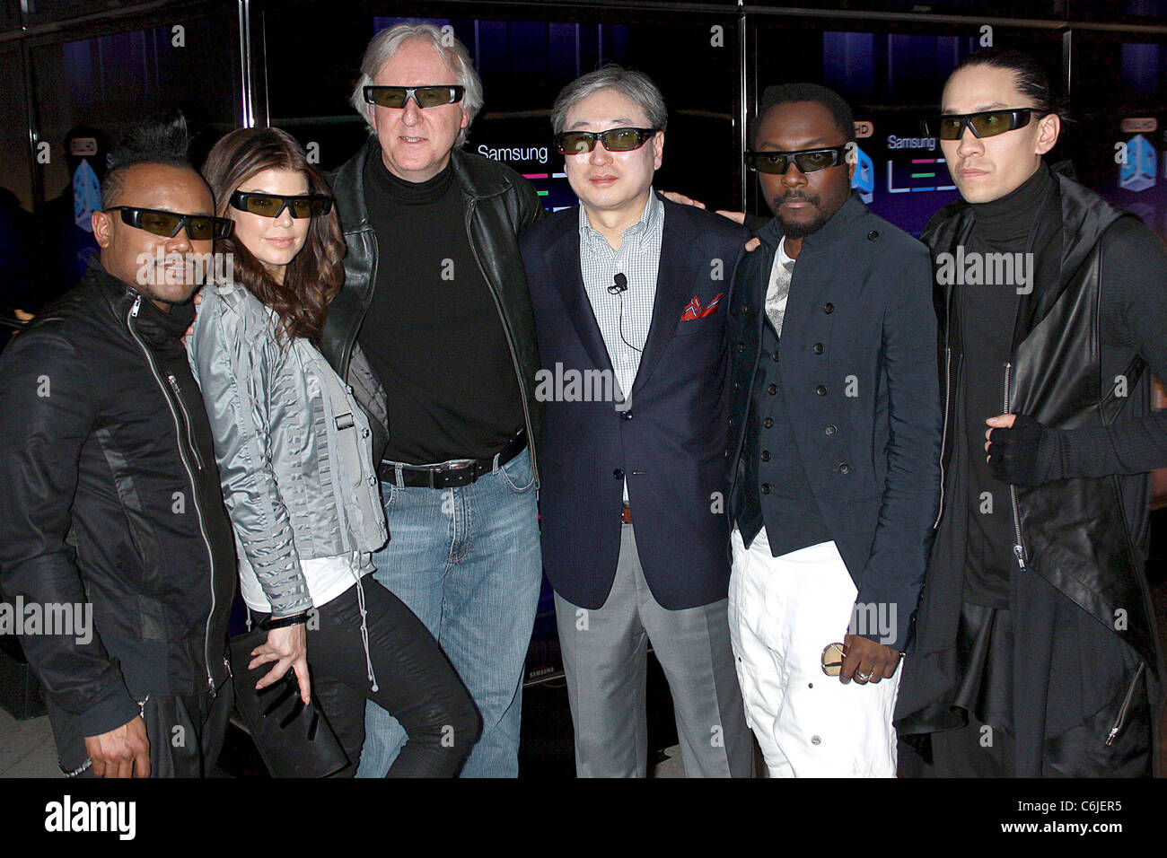 The Black Eyed Peas, James Cameron and B.K. Yoon, President of Visual ...