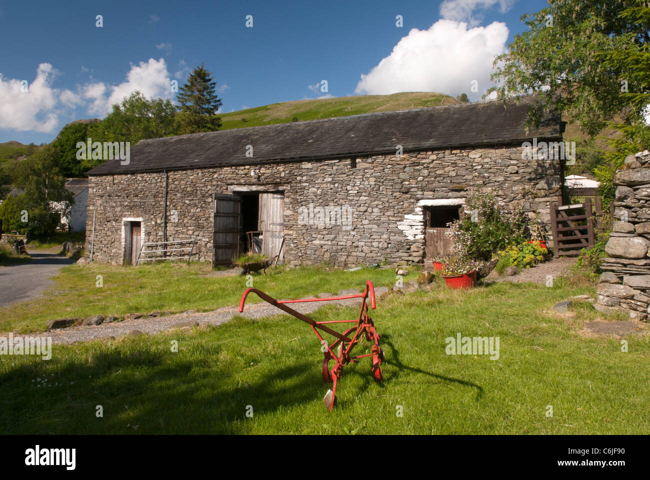 Traditional stone barn, Watendlath, Lake District National Park ...