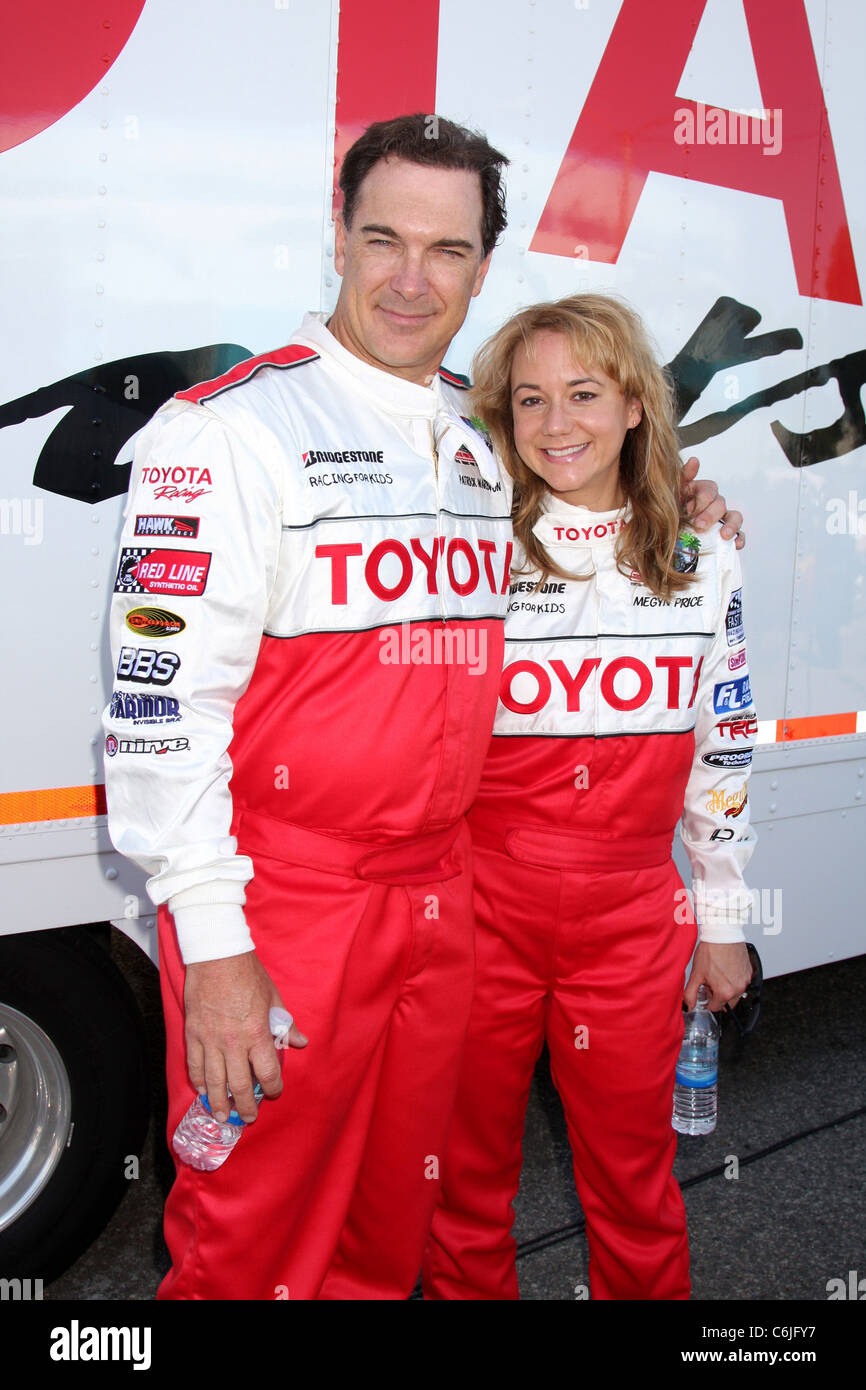 Patrick Warburton and Megyn Price Pess practice day for the Toyota Pro ...
