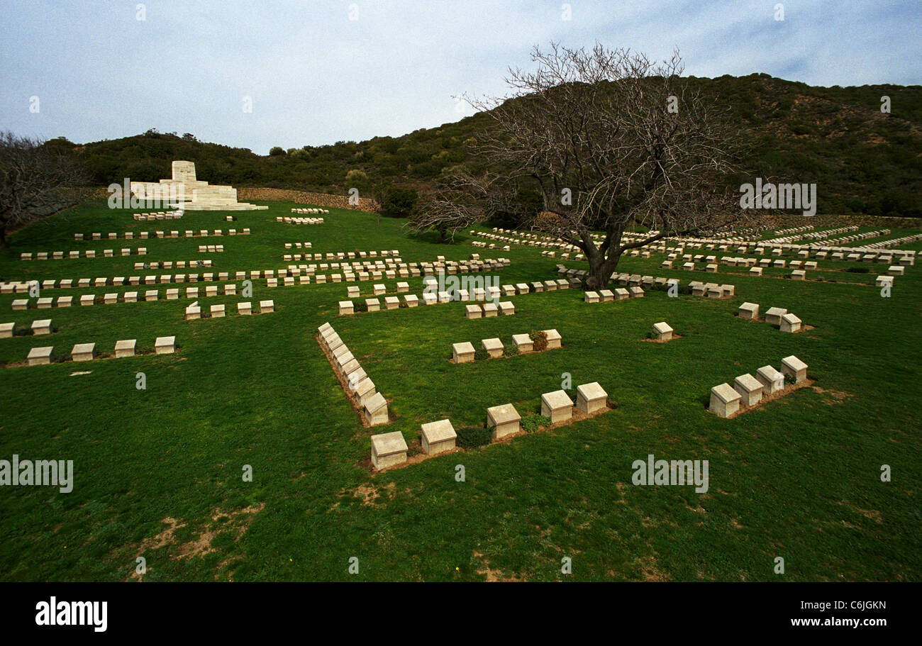 Shrapnel Valley Cemetery, Gallipoli Battlefield Turkey from 1915 ...
