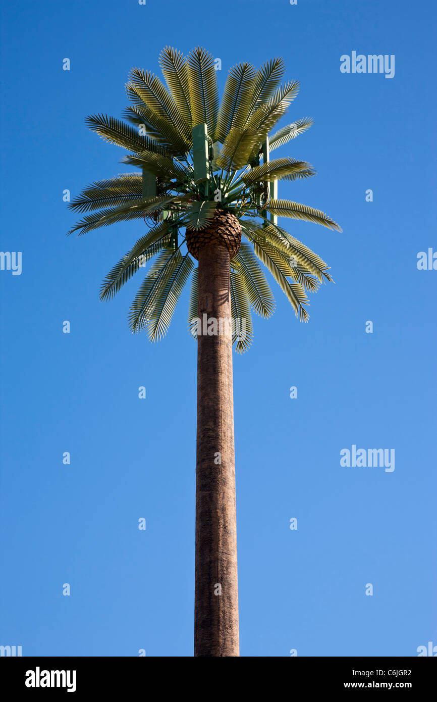Mobile telecommunications mast disguised as a palm tree, phoenix ...