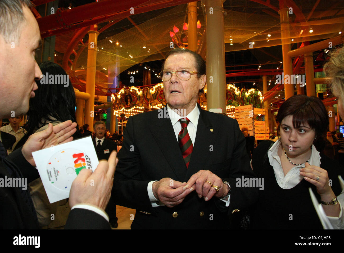 British actor Sir Roger Moore, who is well known for the portrayal of ...