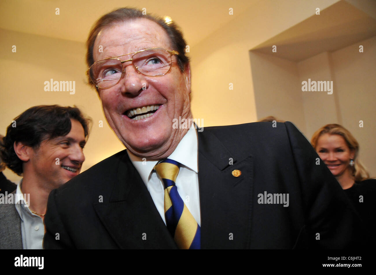 British actor Sir Roger Moore, who is well known for the portrayal of ...