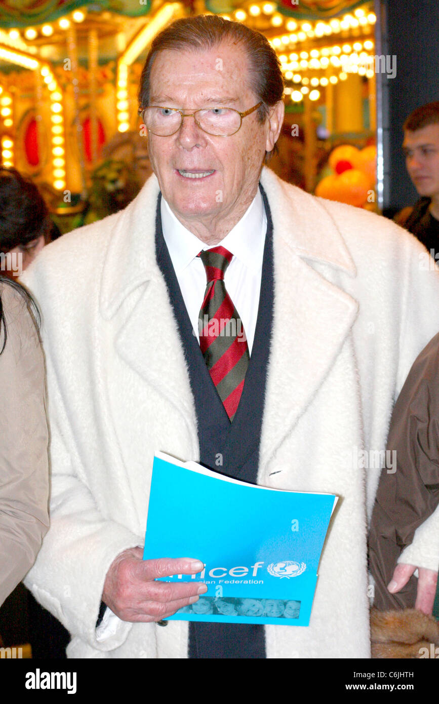 British actor Sir Roger Moore, who is well known for the portrayal of ...