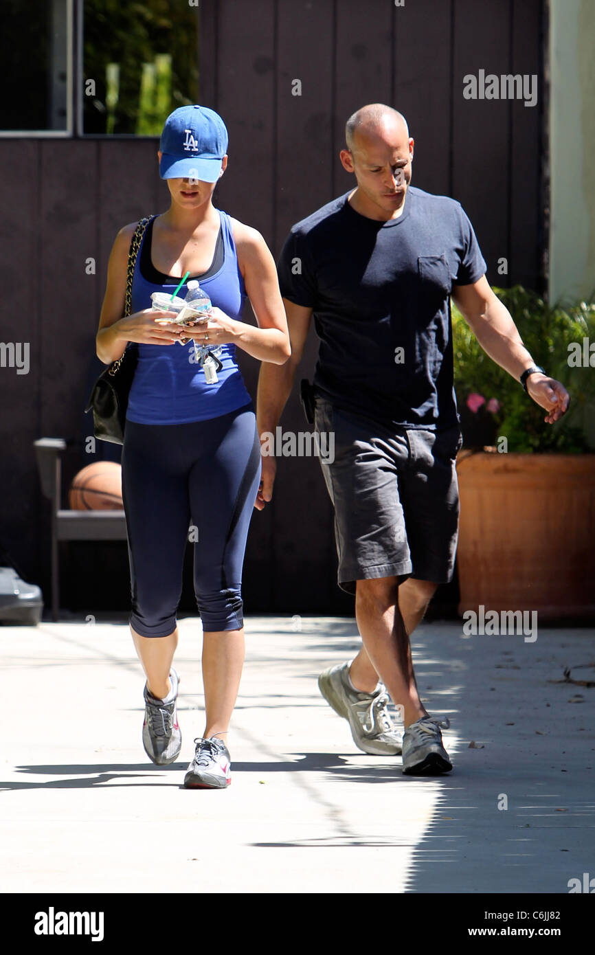 Katy Perry and her personal trainer leave a gym after a work out Los ...