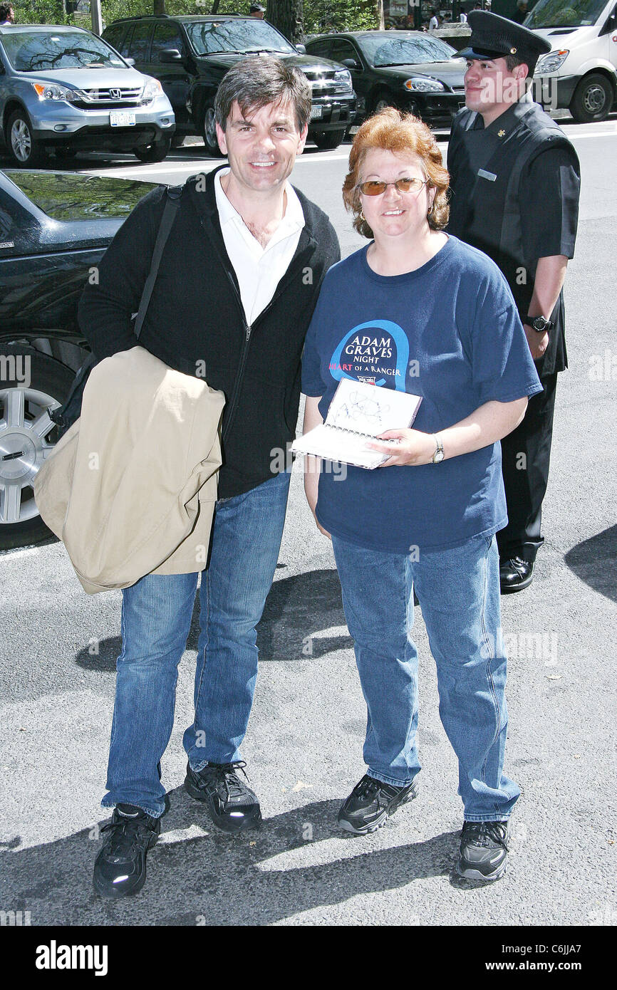 George Stephanopoulos signs autographs and poses with fans outside his ...