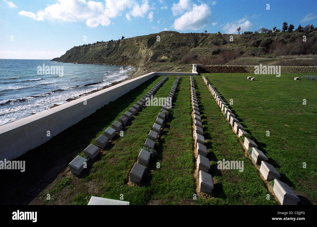 V Beach Cemetery, Gallipoli Battlefield Turkey from 1915 campaign ...