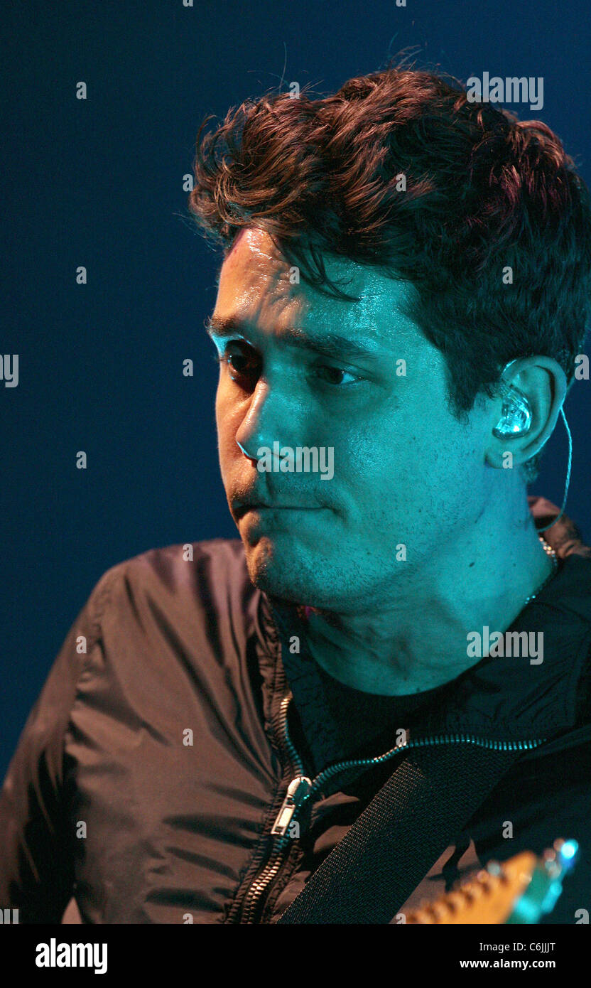 Singer John Mayer performing on stage during his 'Battle Studies Tour ...