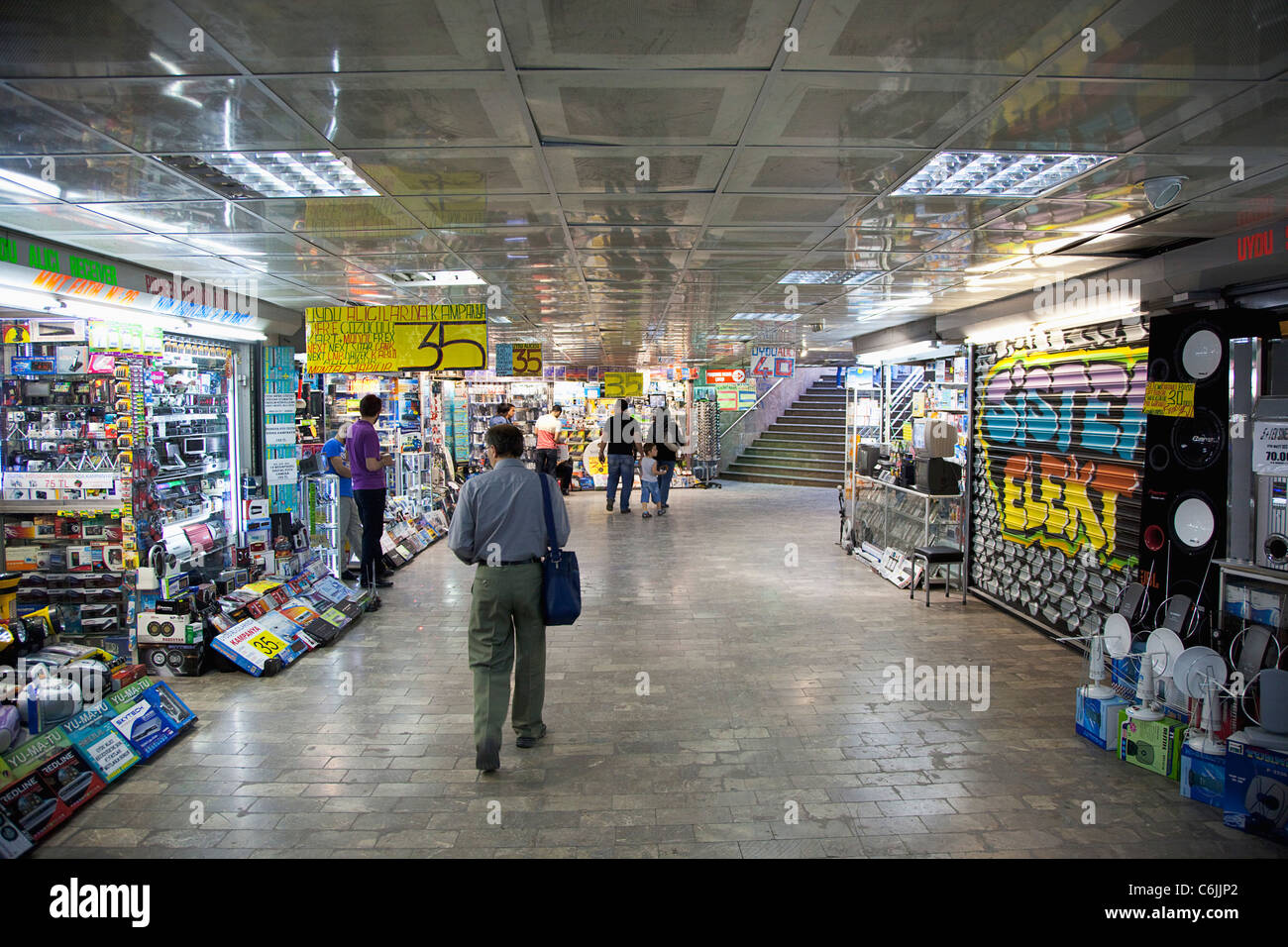 Turkey, Istanbul, Karakoy, Galata, electrical stores in underpass Stock ...