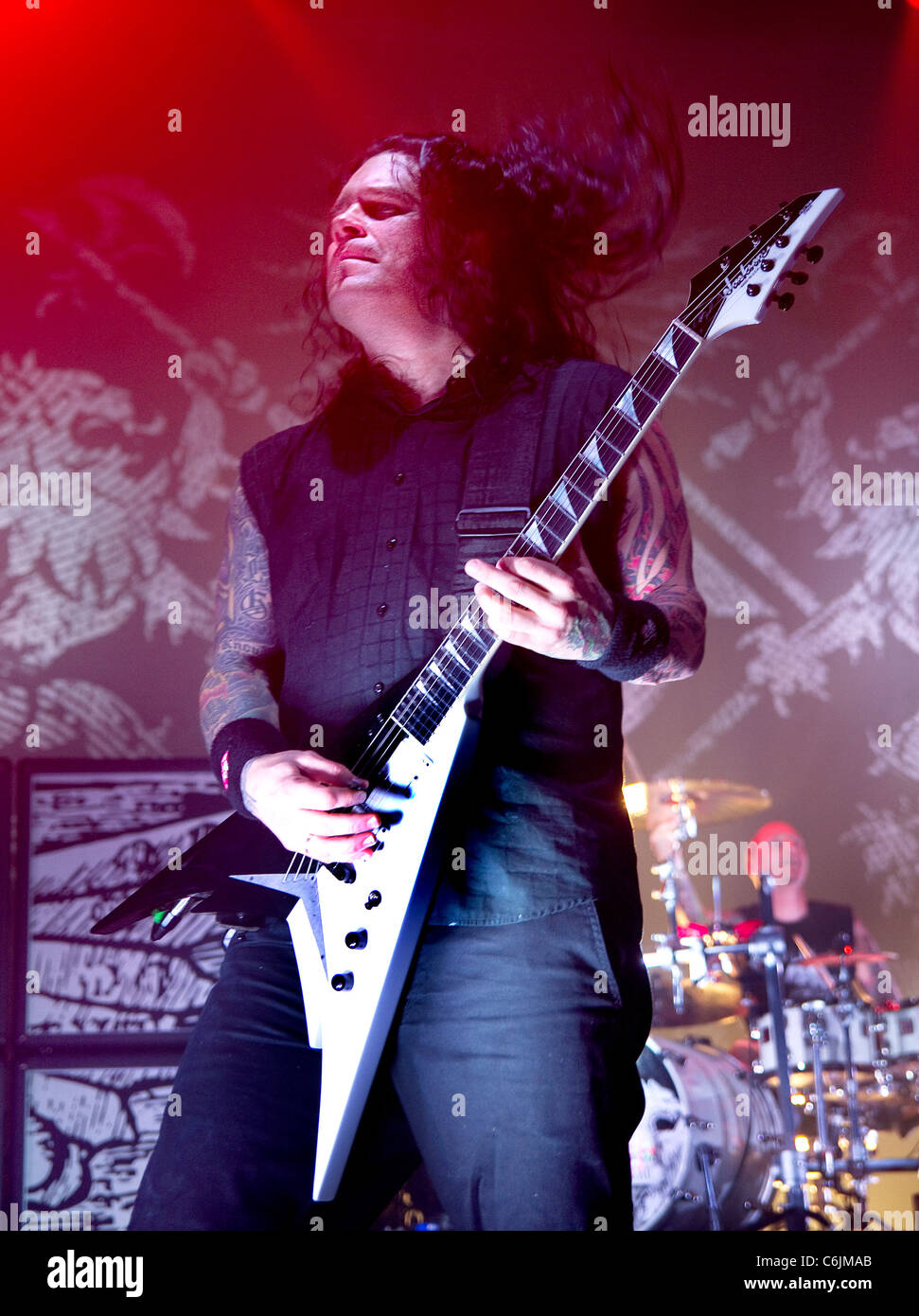 Heavy Metal band Machine Head performing on stage at the Manchester ...