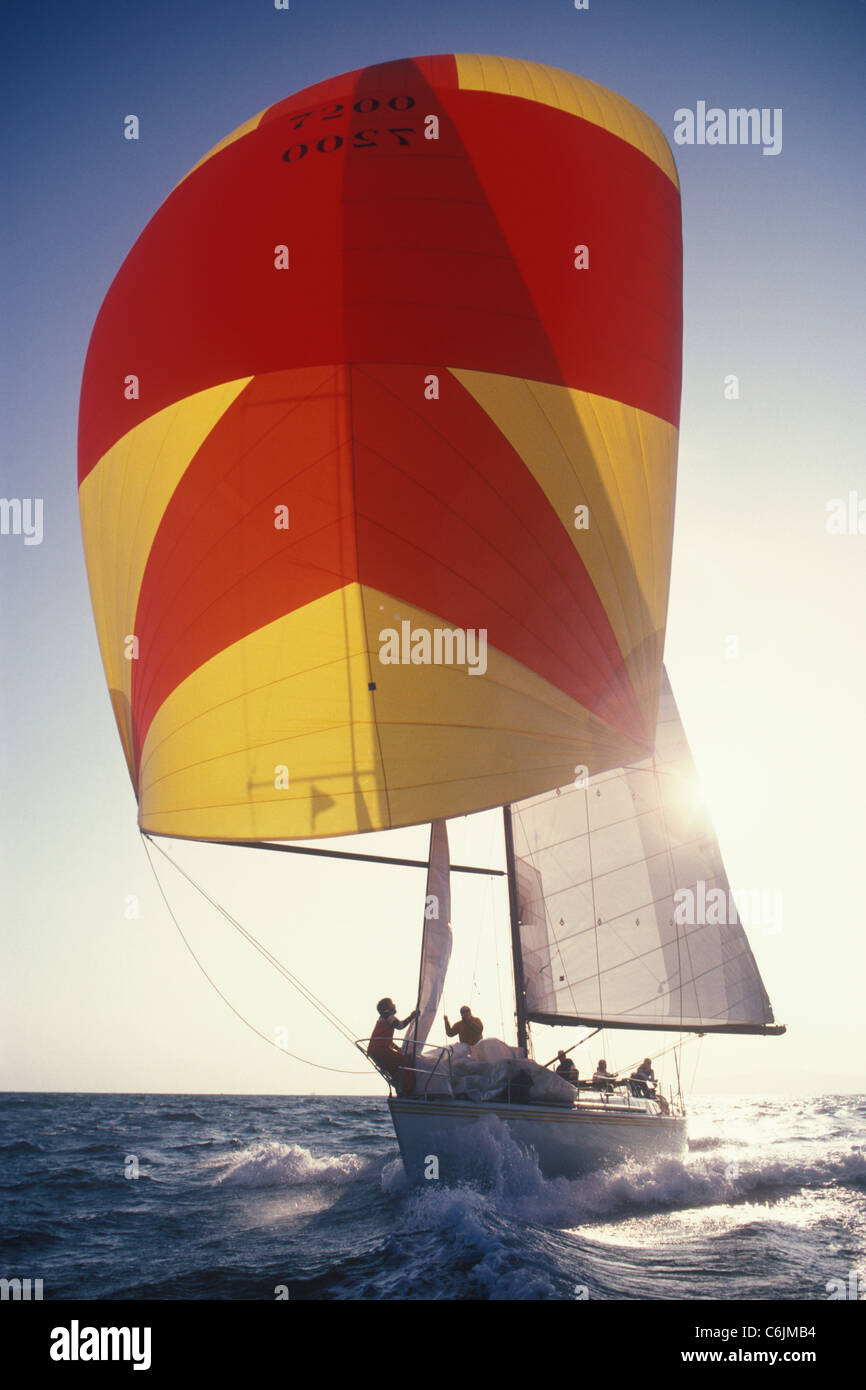 sailboat "Dare" off the coastline, Los Angeles, California Stock Photo ...