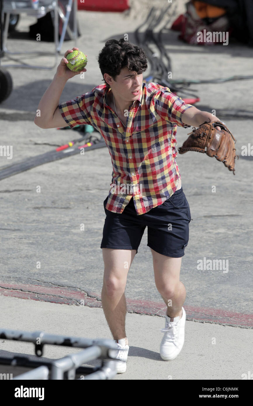 Nick Jonas filming on location for Season 2 of The Jonas Brothers ...